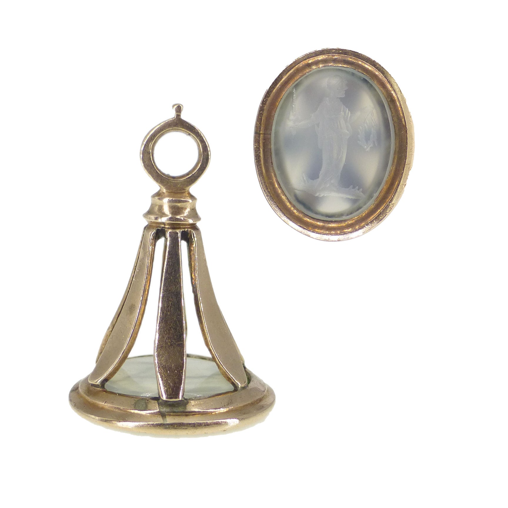 Antique 9ct Gold Goddess Nike Agate Fob Wax Seal – Clarice Jewellery