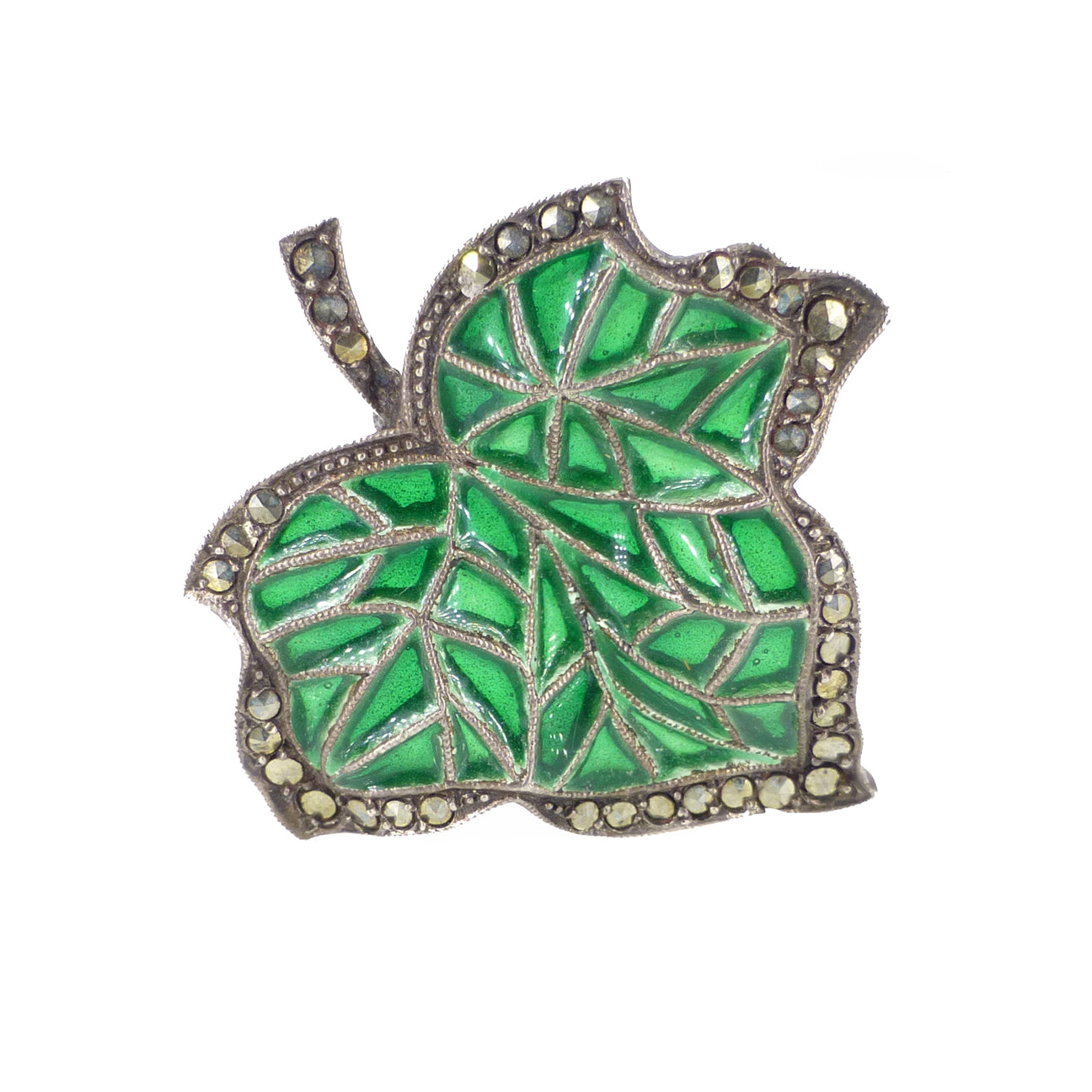 Antique German Silver Plique A Jour Green Glass Ivy Hat Pin – Clarice ...
