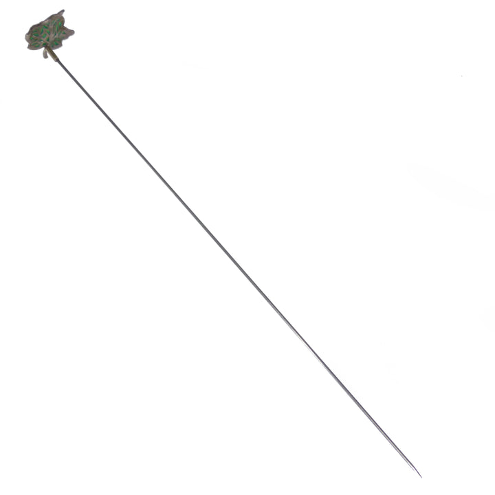 Antique German Silver Plique A Jour Green Glass Ivy Hat Pin – Clarice ...